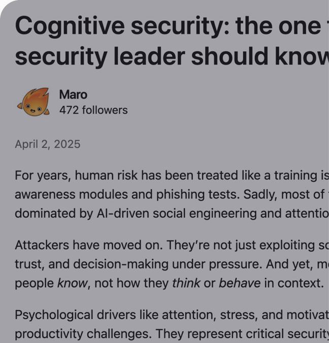 What is cognitive security? | Maro